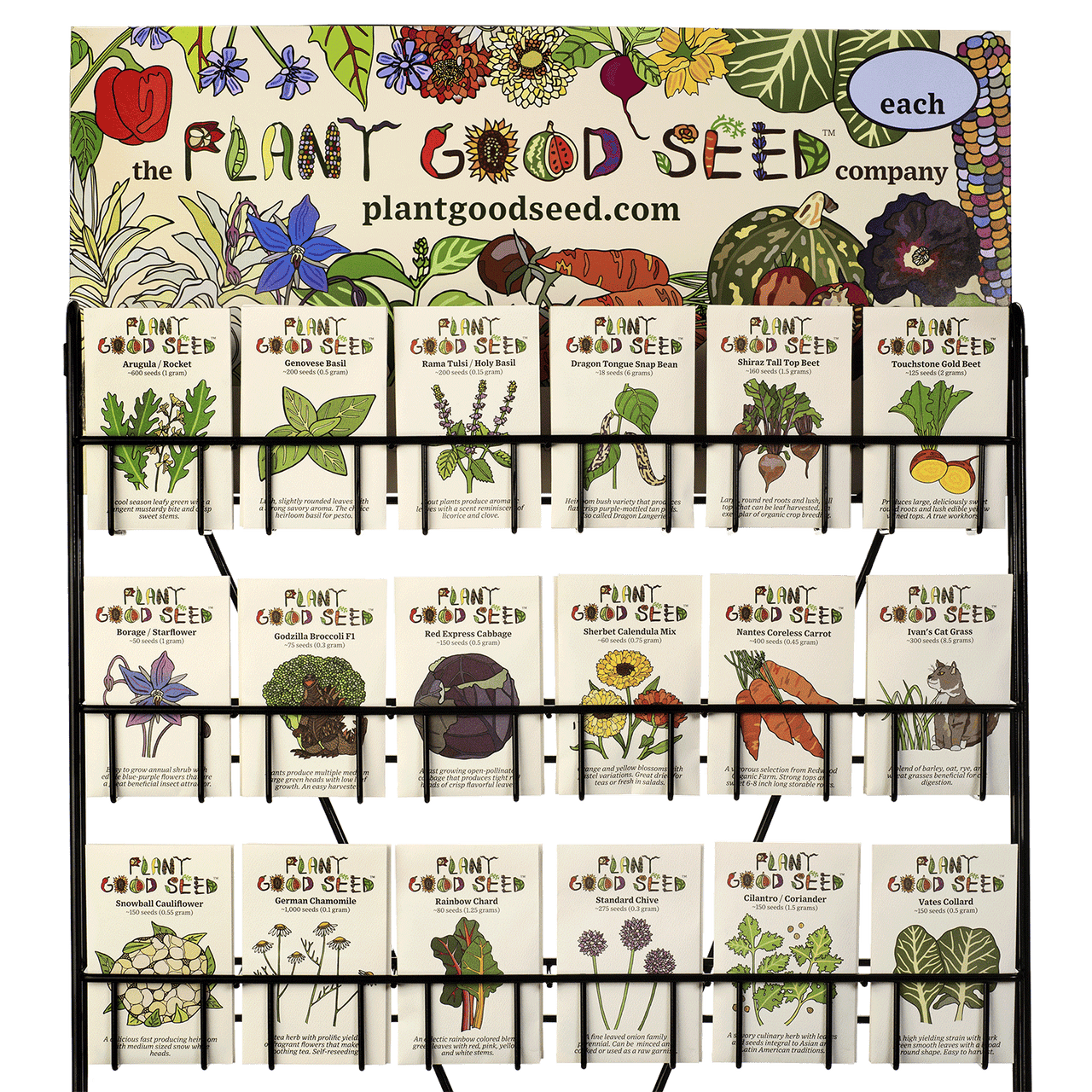 Retail 48 Variety All Metal Seed Rack (Five Packets Each) - The Plant ...