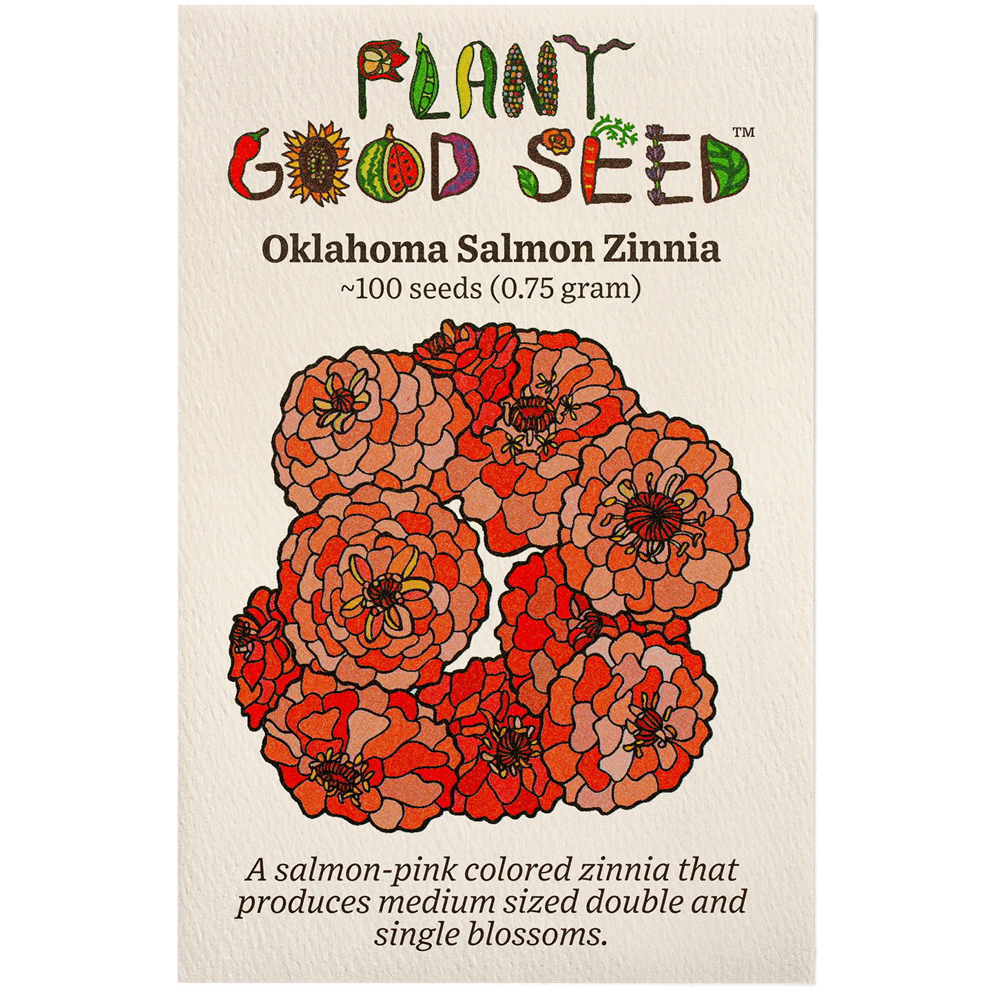 Oklahoma Salmon Zinnia Flower Seeds - The Plant Good Seed Company